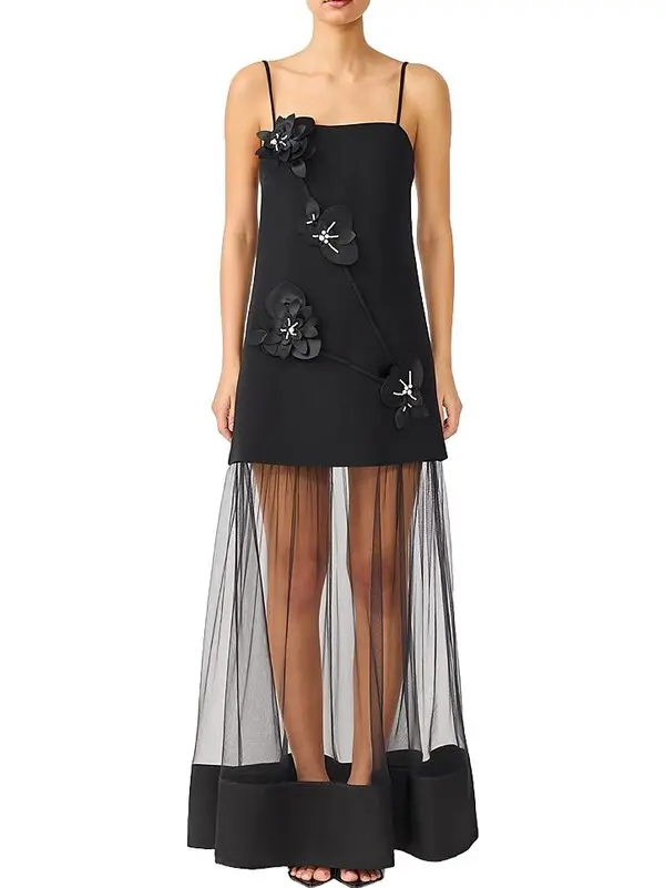 ELLIATT Reina 3d Floral Maxi Dress - Black