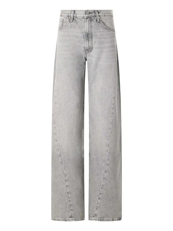 MOTHER The Lemon Twist Sneak High-rise Wide-leg Jeans - Gray