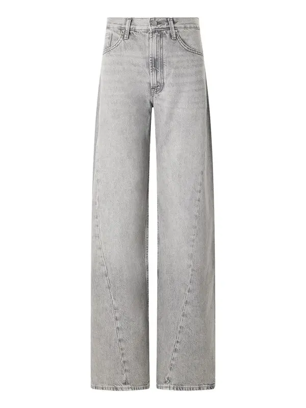 MOTHER The Lemon Twist Sneak High-rise Wide-leg Jeans - Gray