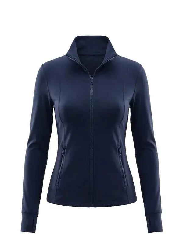 BE ATHLETICA Zip-up Jacket With High Neck Collar - Blue