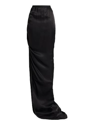 Rick Owens Maxi Skirt Cupro - Black