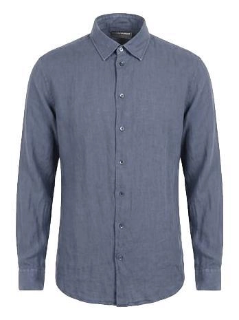 Emporio Armani Shirt Slate Size Linen - Blue