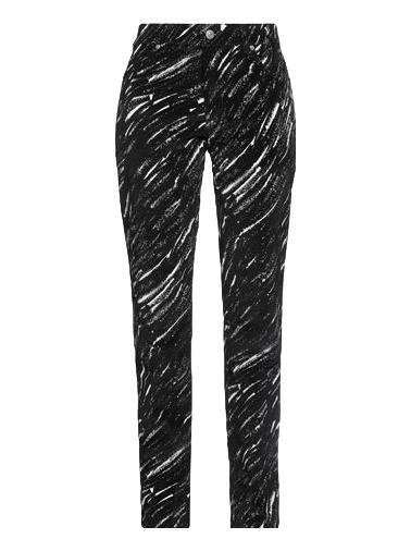 Marni Straight Leg Velvet Pants With Two-tone Print - Black