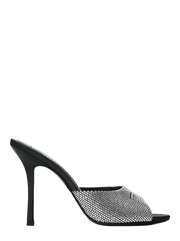 Alexander Wang Cher Crystal Hotfix Mule - Black/silver