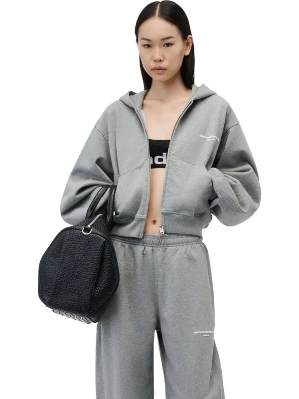 Alexander Wang Logo Print Zip-up Hoodie - Sidewalk
