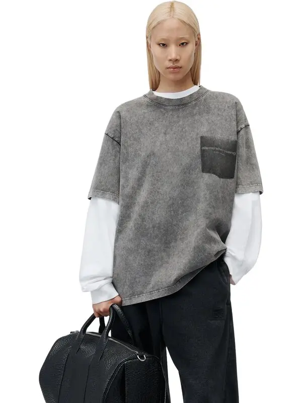 Alexander Wang Shadow Pocket T-shirt - Washed Grey