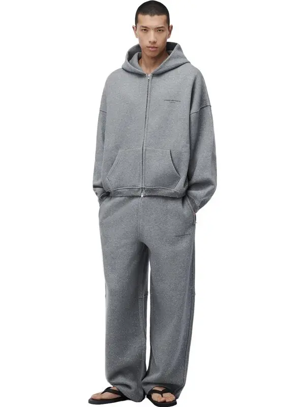 Alexander Wang Crystal Hotfix Mid-rise Sweatpant - Sidewalk