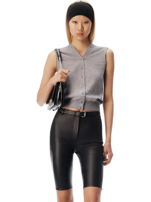 Alexander Wang Button-front Tank Cardigan - Heather Grey