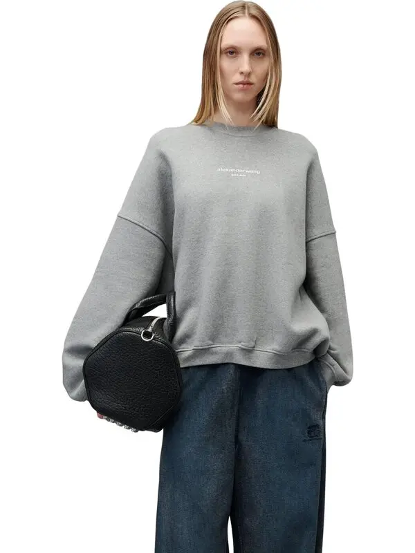 Alexander Wang Logo Print Oversized Crewneck Sweatshirt - Sidewalk