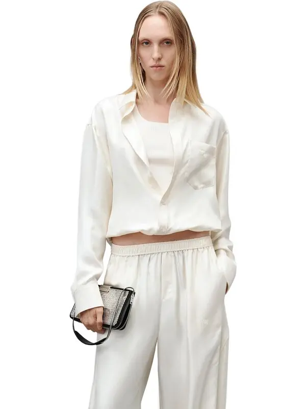 Alexander Wang Silk Layered Cami Shirt - Ivory