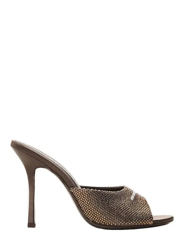 Alexander Wang Cher Crystal Hotfix 105mm Stiletto Mule - Brown