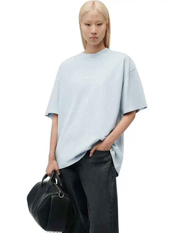 Alexander Wang Logo Print Short Sleeve Tee - Washed Sky