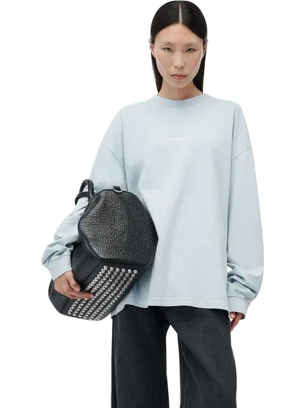 Alexander Wang Logo Print Long Sleeve T-shirt - Washed Sky