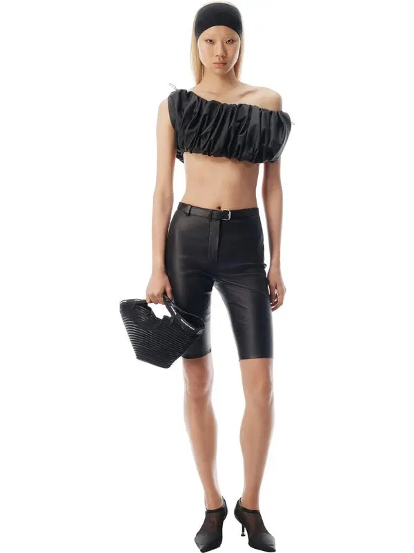 Alexander Wang High-rise Leather Shorts With Belt - Black
