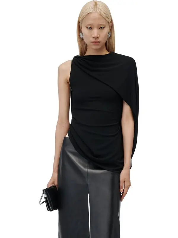 Alexander Wang Asymmetric Draped Top - Black