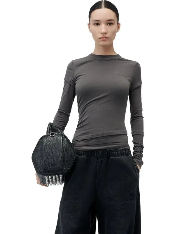 Alexander Wang Layered Long Sleeve Top - Charcoal