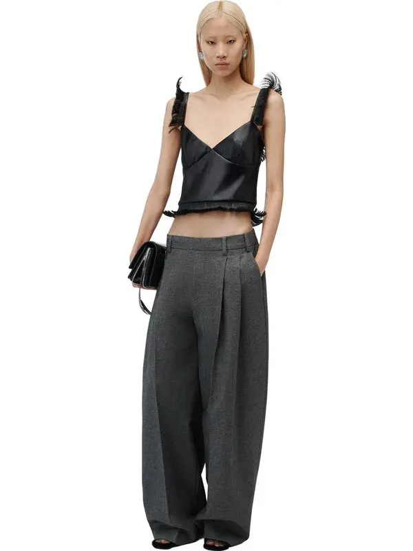 Alexander Wang Mid-rise Tailored Creased Pants - Charcoal