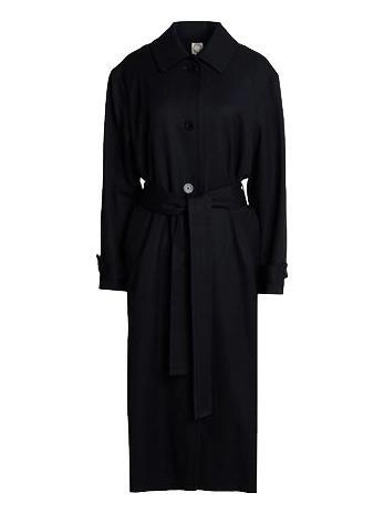 INES DE LA FRESSANGE PARIS Wool Trench Coat With Belt - Navy