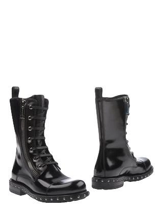 Dolce & Gabbana Calfskin Combat Boots - Black