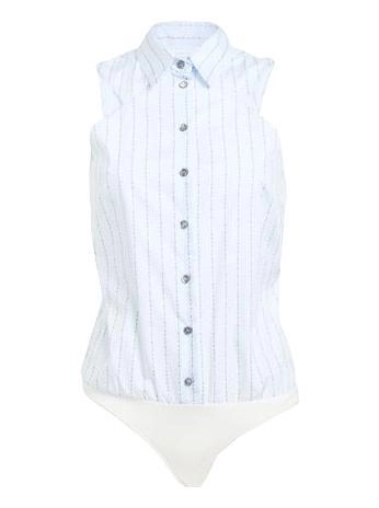 Patrizia Pepe Sleeveless Poplin Bodysuit - Blue