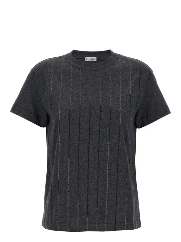 Brunello Cucinelli Micro Sequin Embellished T-shirt - Black