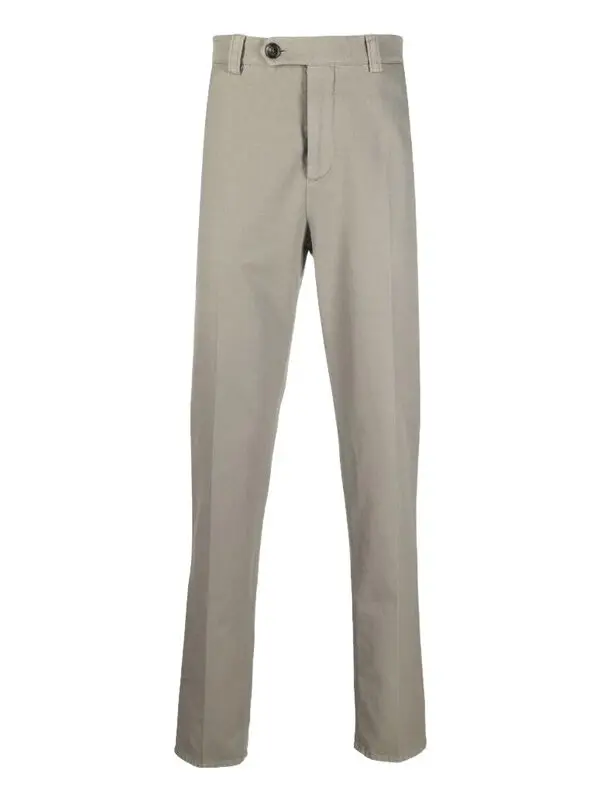 Brunello Cucinelli Mid-rise Straight Leg Trousers - Gray