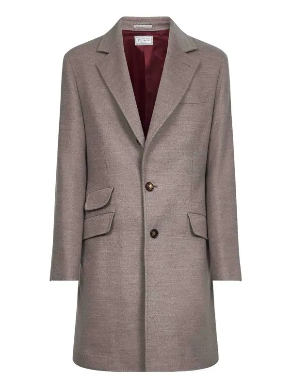 Brunello Cucinelli Single-breasted Long-sleeved Coat - Gray