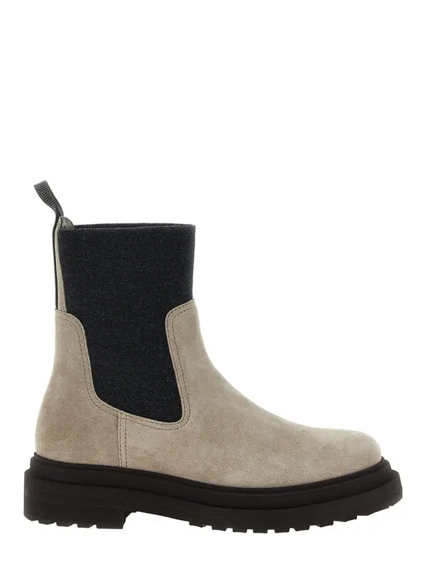 Brunello Cucinelli Round Toe Chelsea Boots - Black