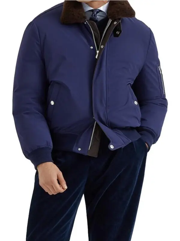 Brunello Cucinelli Padded Bomber Jacket - Indigo