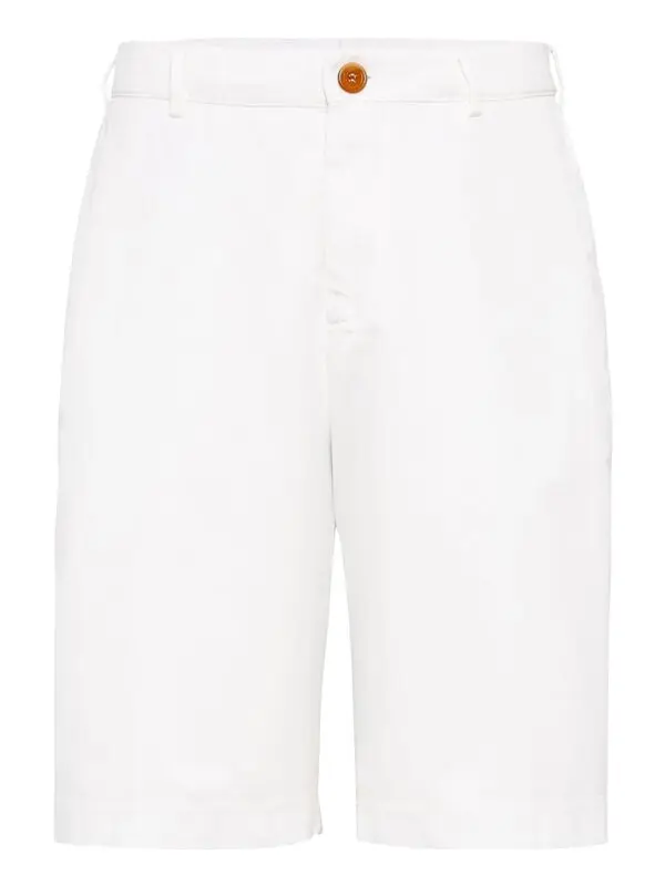 Brunello Cucinelli Cotton Dyed Bermuda Shorts - White