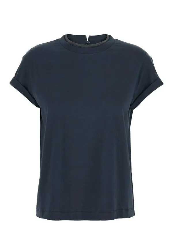 Brunello Cucinelli Short-sleeved Crewneck T-shirt - Blue