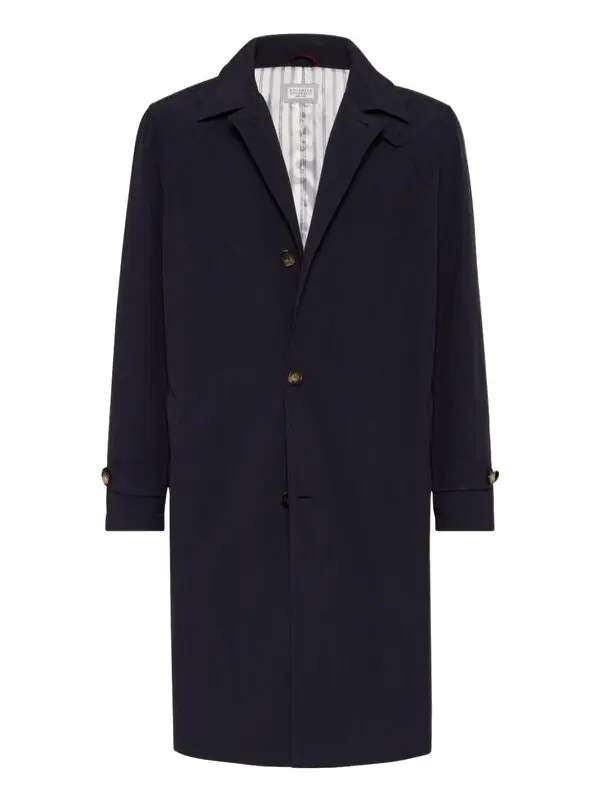 Brunello Cucinelli Single Breasted Long Sleeved Coat - Black