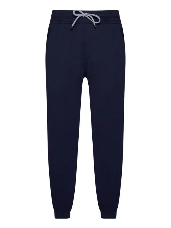 Brunello Cucinelli Tapered-leg Drawstring Track Trousers - Black