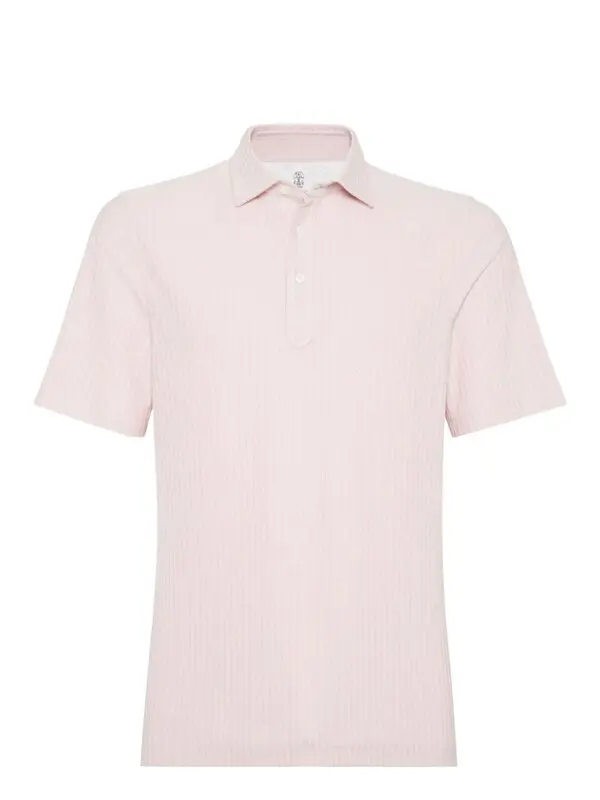 Brunello Cucinelli Ribbed-knit Polo Shirt - Pink