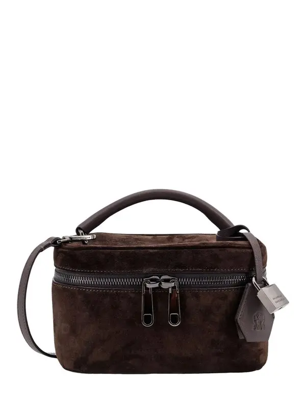 Brunello Cucinelli Zipped Shoulder Bag - Brown