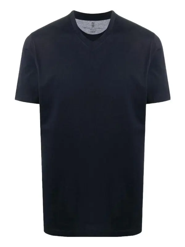 Brunello Cucinelli V-neck Short-sleeved T-shirt - Black