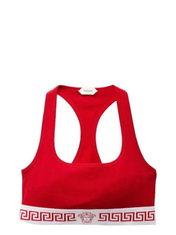 Versace Greca Motif Bralette - Red
