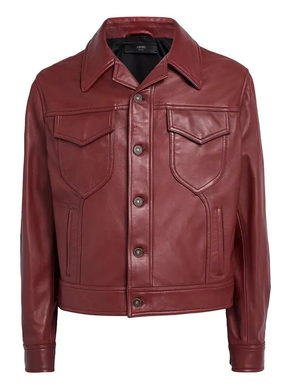 Amiri Vintage-cut Leather Jacket - Red