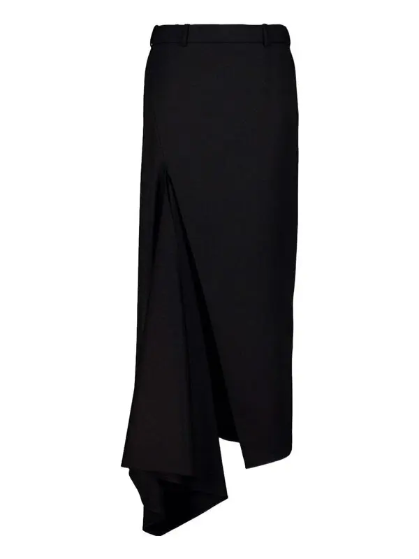 Givenchy Asymmetrical Wool Skirt - Black