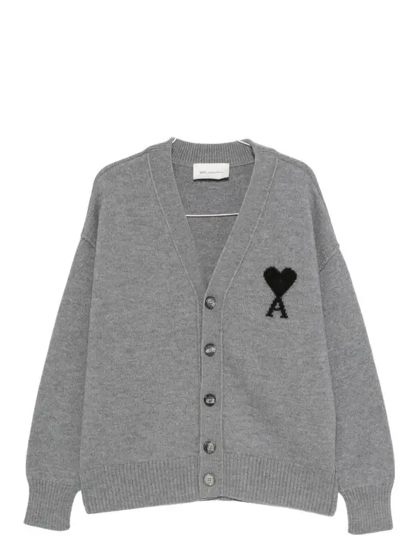 AMI Paris De Coeur Crew Neck Sweater - Grey