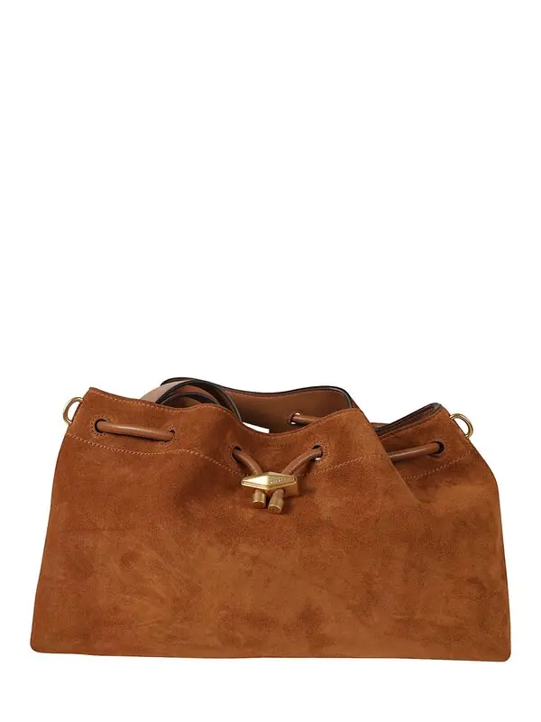 JIMMY CHOO Suede Drawstring Bucket Bag - No