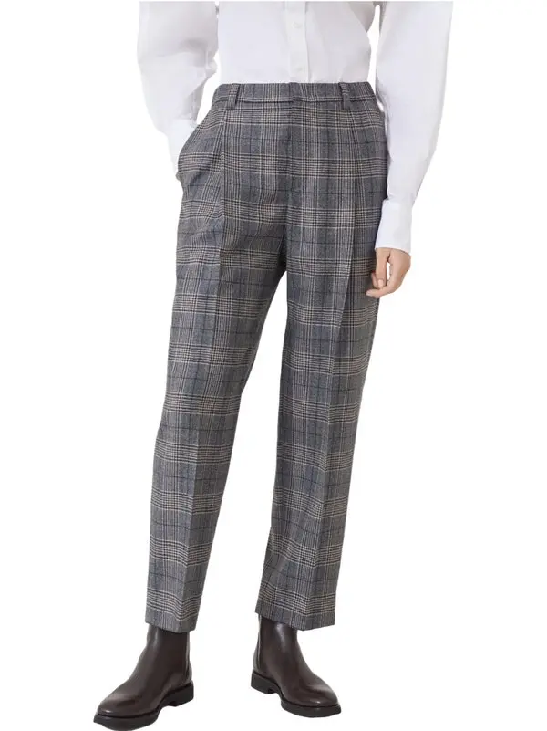 Brunello Cucinelli Checked Trousers - Black