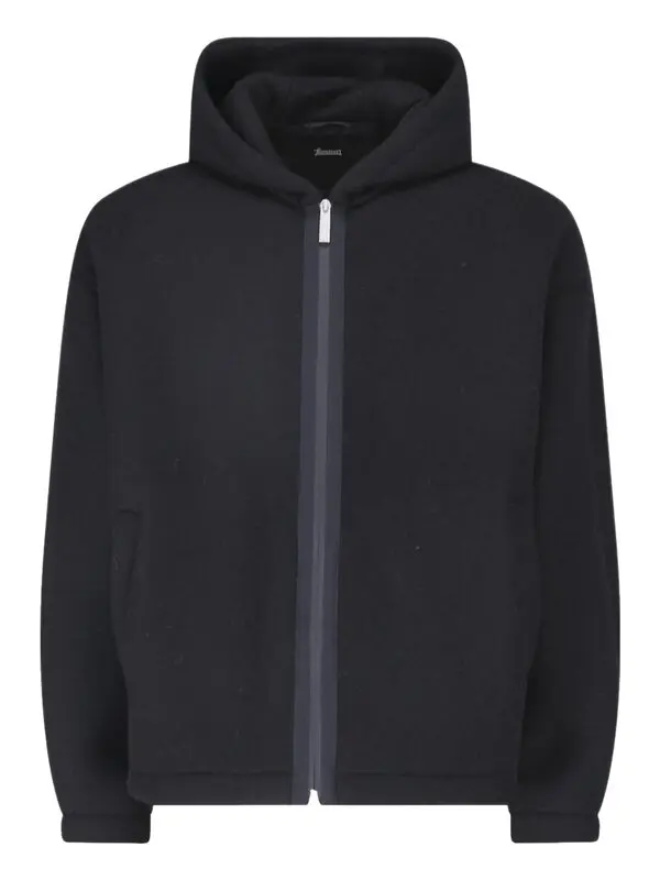 Herno Zip-up Hooded Jacket - Black