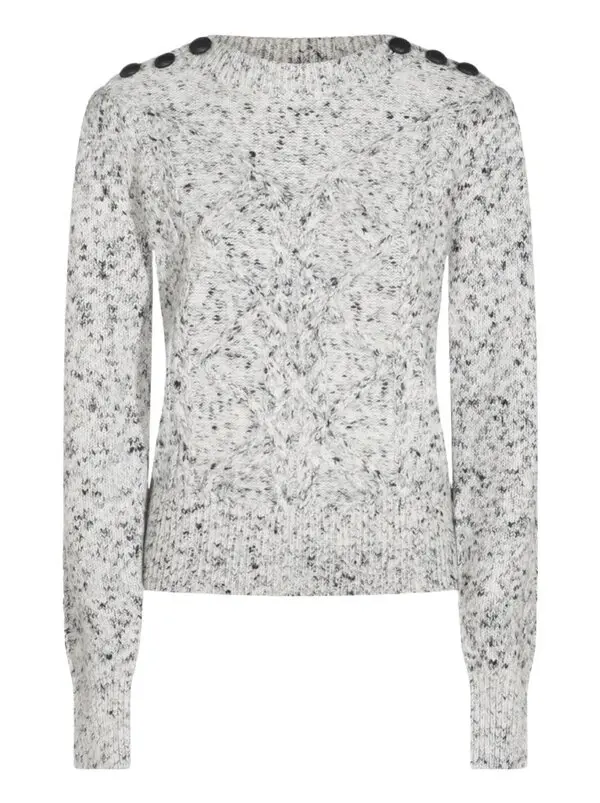 Isabel Marant Étoile Anastasia" Cable Knit Sweater With Button Detail - Grey