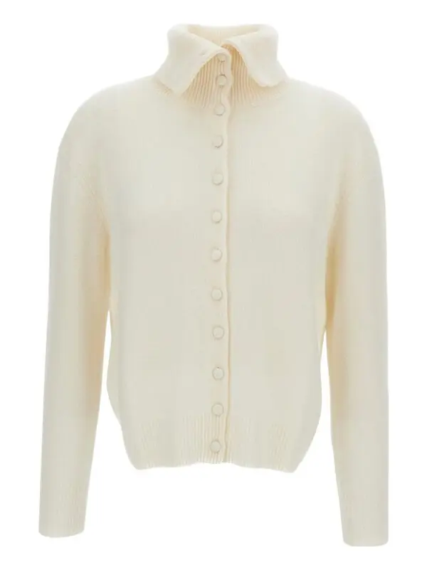 LISA YANG Button-up Mock Neck Sweater - Off-white
