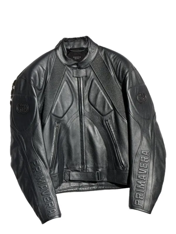 Gucci Grainy Laminated Bull Leather Jacket - Black