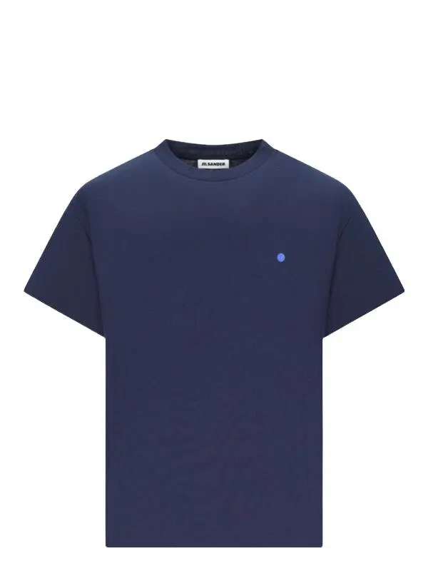 JIL SANDER Logo Embroidered T-shirt - Blue