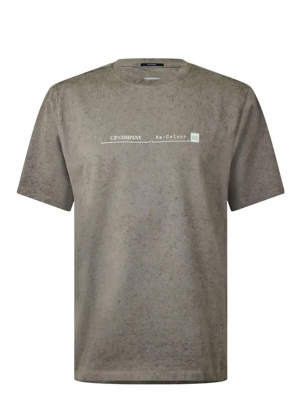 C.P. COMPANY Washed Effect T-shirt With Logo Print - Gray