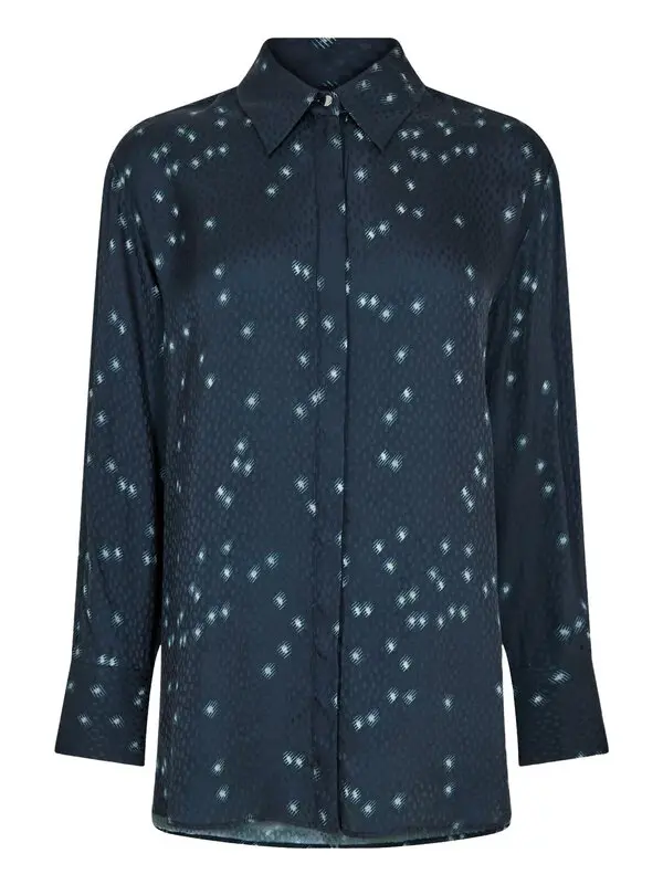 Hugo Boss Textured Long Sleeve Shirt - Blue