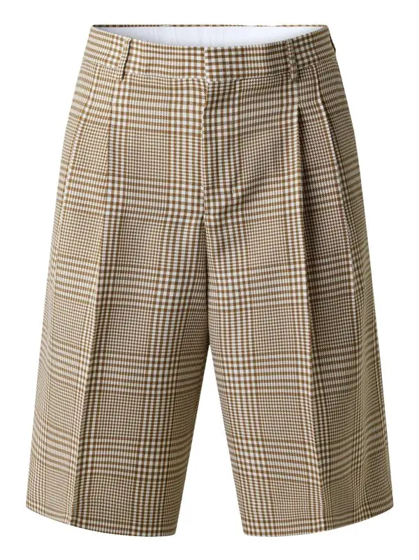AMI Paris Checkered Bermuda Shorts - Nude